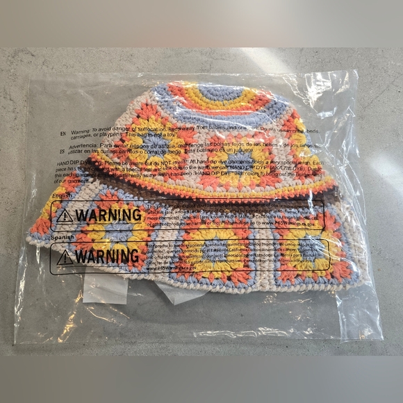 POL | Accessories | Pol Crochet Granny Square Chenille Bucket Hat Pol ...